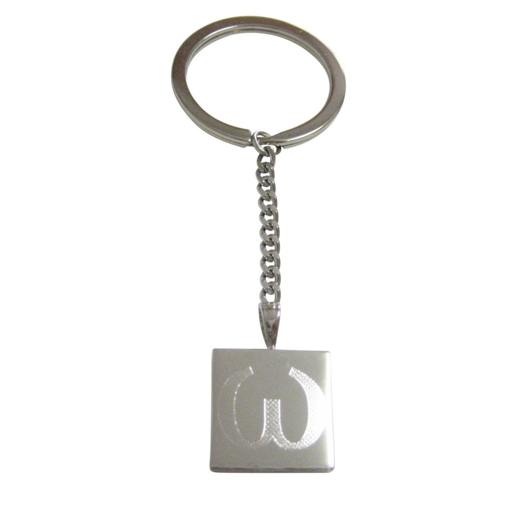 Greek Lowercase Letter Omega Pendant Keychain - Gem
